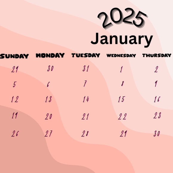 Office | Custom 225 Digital January 2025 Desktop Calendar | Poshmark